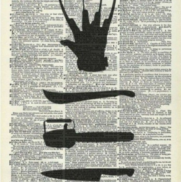 Other | Horror Movie Fans Dictionary Book Page Art Decor | Poshmark